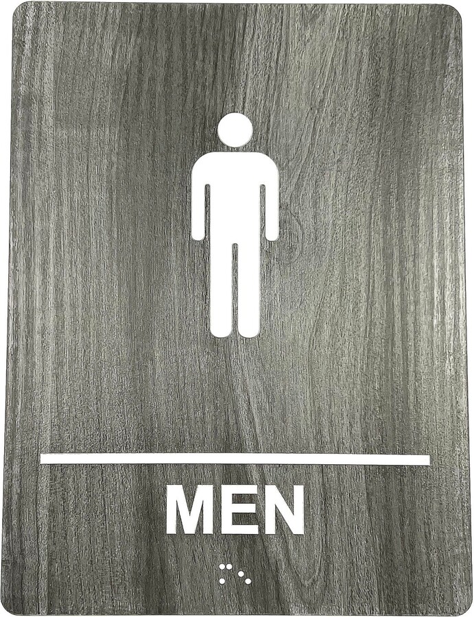 Etsy Ada Compliant Bathroom Sign With Braille - Acrylic Barn Wood Grain ...