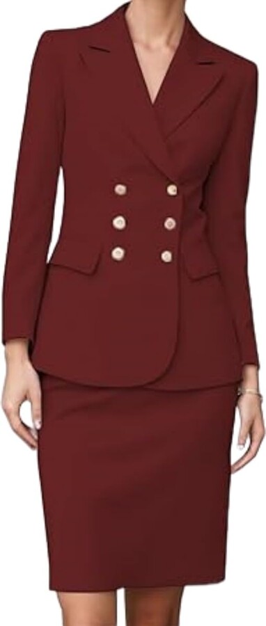 KAMISIGA Woman 's Professional Skirt Suit Set 2 Piece Formal Occasion ...
