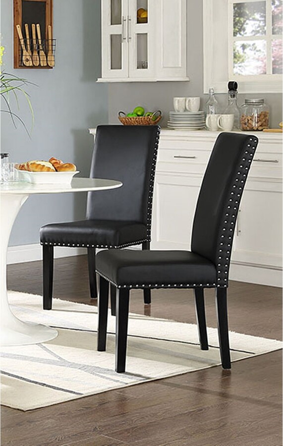 Milton Nailhead Trim Black Parson Dining Chair - ShopStyle