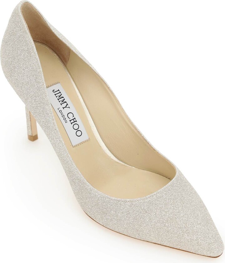 Jimmy Choo romy 85 dusty glitter pumps - ShopStyle
