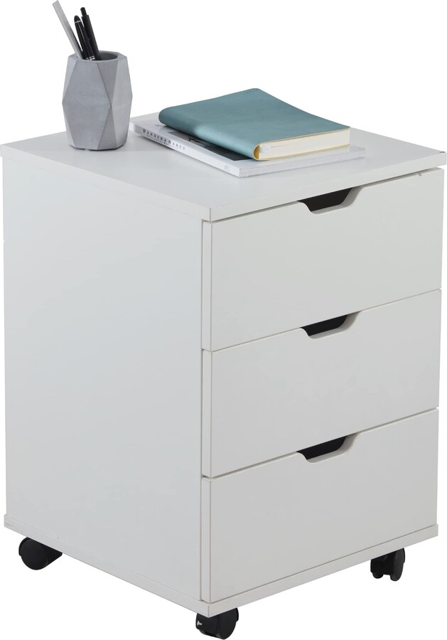 EPOWP 3 Drawer Wood Mobile File Cabinet, Under Desk Storage Cabinet ...