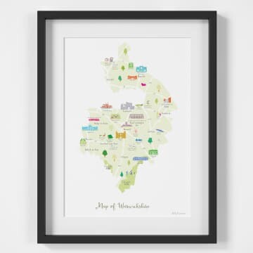 Holly Francesca Map of Warwickshire Print - ShopStyle Artwork