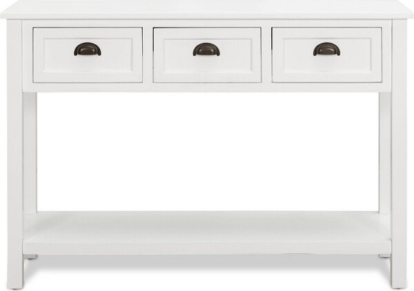 Finch Lockwood Console Table White Sturdy Sofa Table with Storage ...