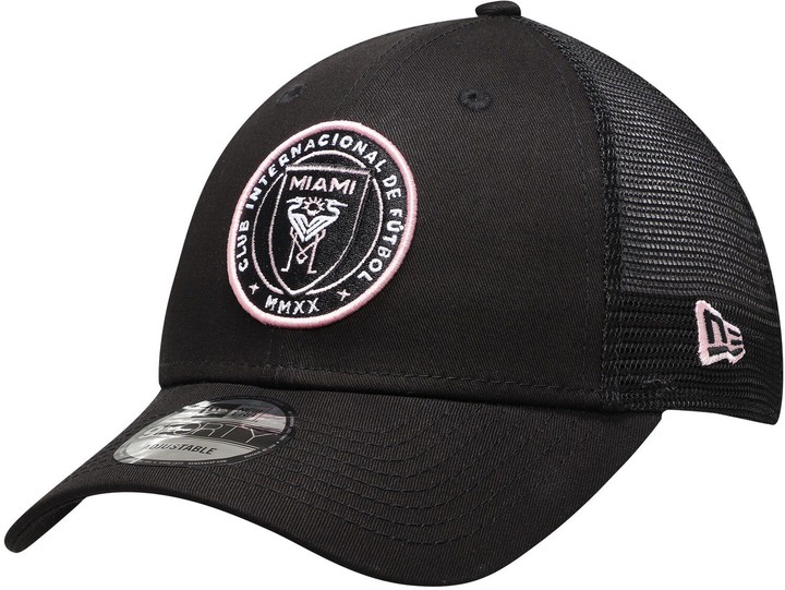 New Era Men's Black Inter Miami CF Team Logo Trucker 9FORTY Adjustable ...