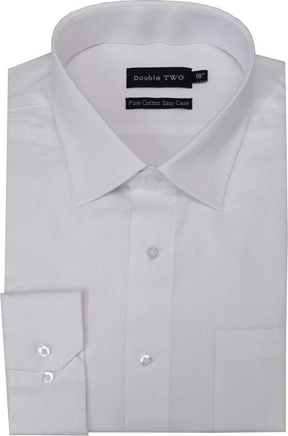 Double Two Collar 18 inches / 46 cm Whites - ShopStyle Long Sleeve Shirts