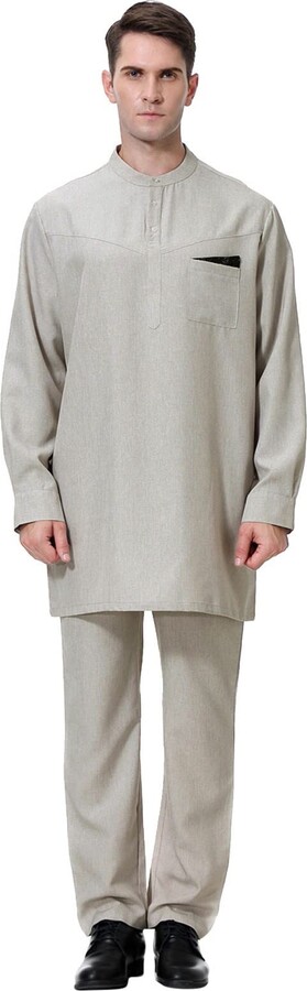 MODSGUE Prayer Clothing for Men Ethnic Kaftan Dubai Prayer Clothing ...