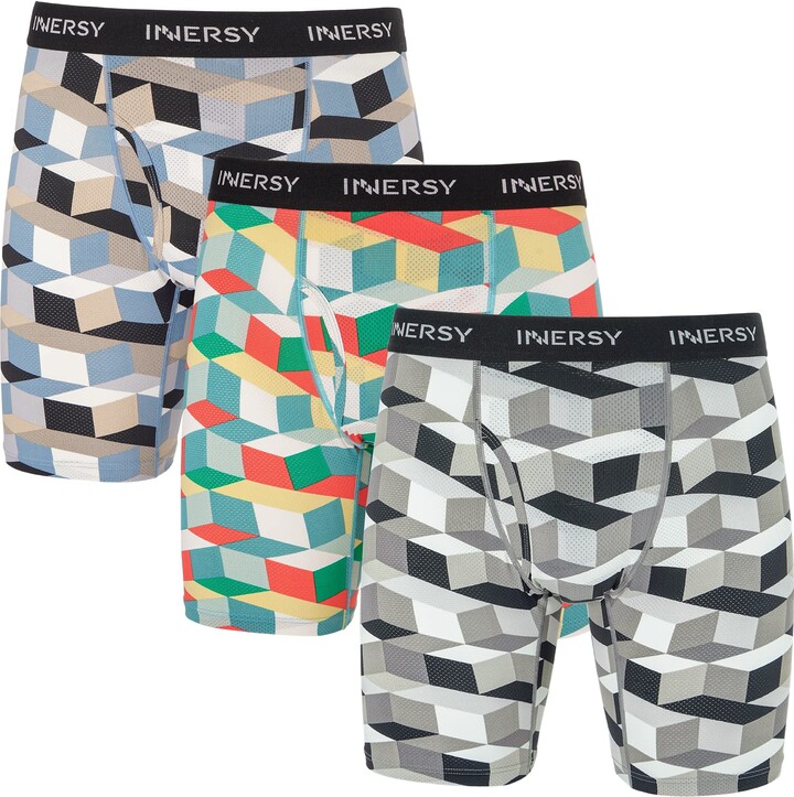 INNERSY Boxers Men Multipack Long Trunks with Fly Pouch Underpants ...