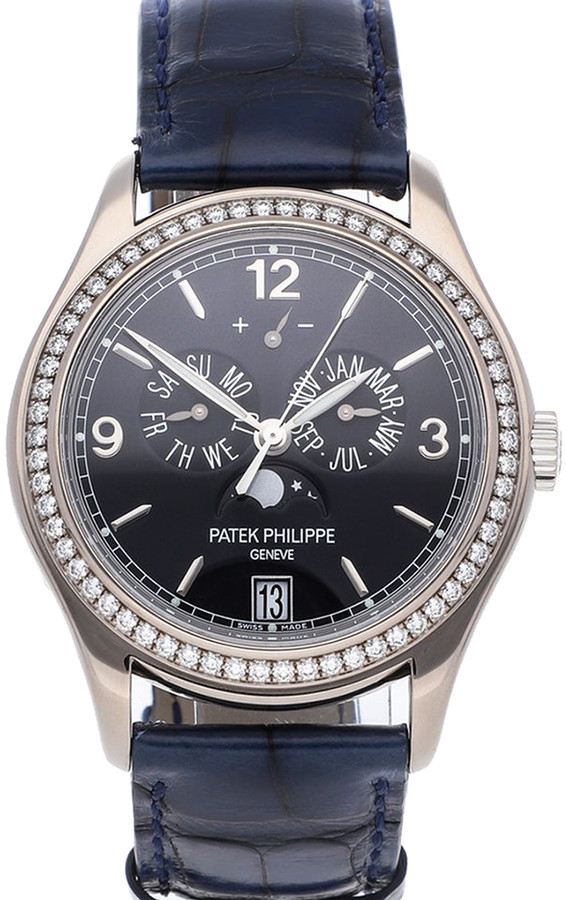 Patek Philippe Navy Blue Diamonds 18K White Gold Complications Annual ...
