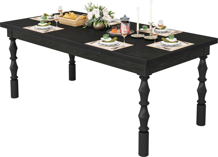 LITTLE TREE Tribesigns Farmhouse Dining Table for 4 to 6 - ShopStyle