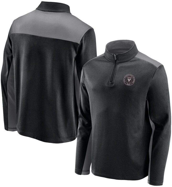 Fanatics Men's Branded Black Inter Miami CF Primary Logo 1/4-Zip Fleece ...