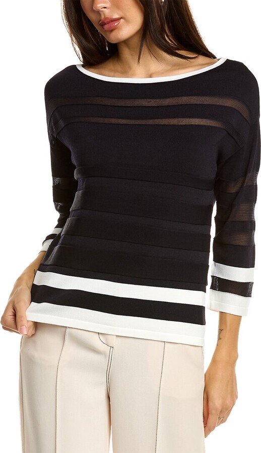Joseph Ribkoff Shadow Stripe Sweater - ShopStyle