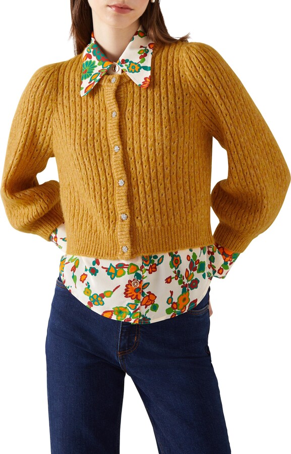 LK Bennett Nora Pointelle Crop Cardigan - ShopStyle
