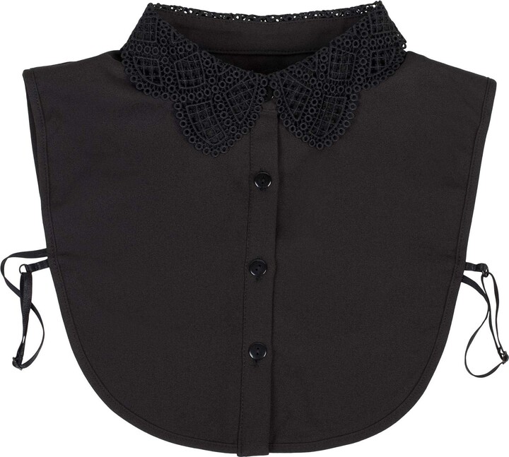 styleBREAKER women blouse collar insert with crochet look and button ...