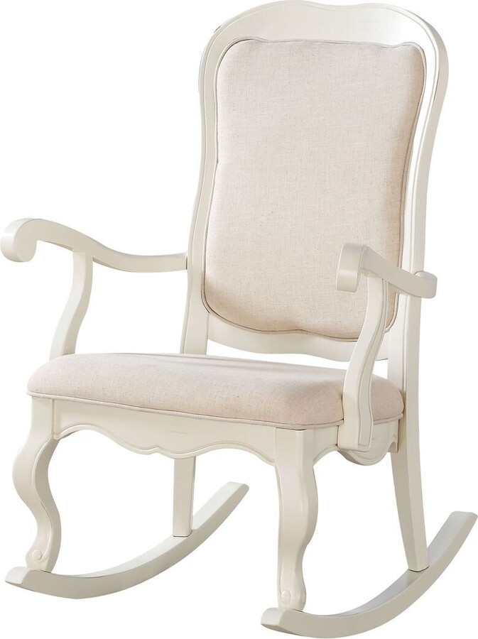 IGEMAN Elegant French Provincial Style Fabric Rocking Chair with ...