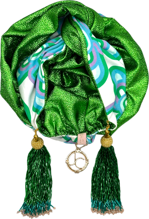 Julia Clancey - Aqua Olympia Snazzy Luxe Reversible Turban - ShopStyle Hats