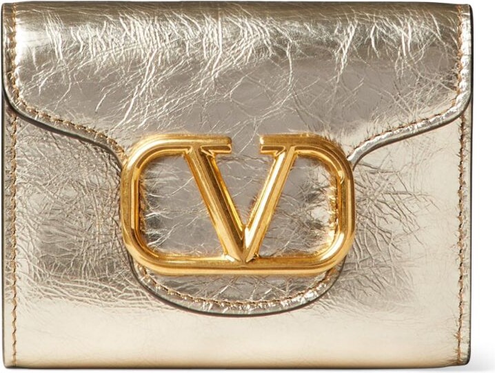 Valentino Garavani Leather Vlogo Trifold Wallet - ShopStyle