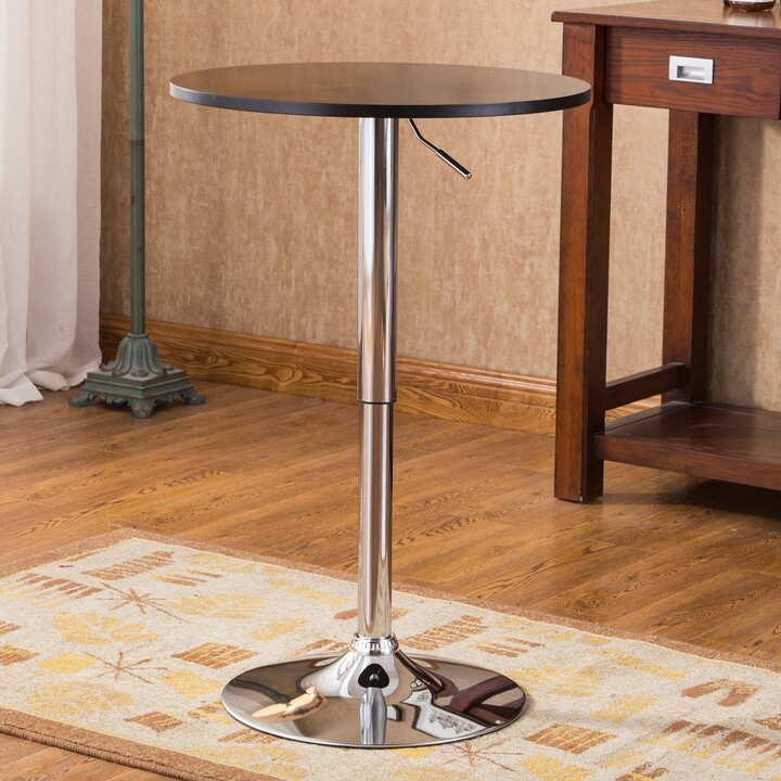 Howcool Adjustable Height Wood and Chrome Metal Bar Table, Multiple ...
