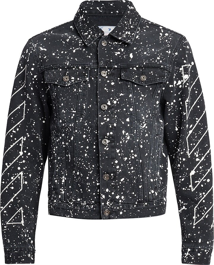 Off-White Diagonal Outline Denim Jacket - ShopStyle