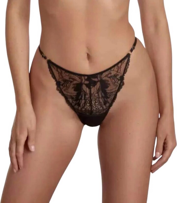 Ajour Campo Del Moro Lace Adjustable G String In Black - ShopStyle Lingerie