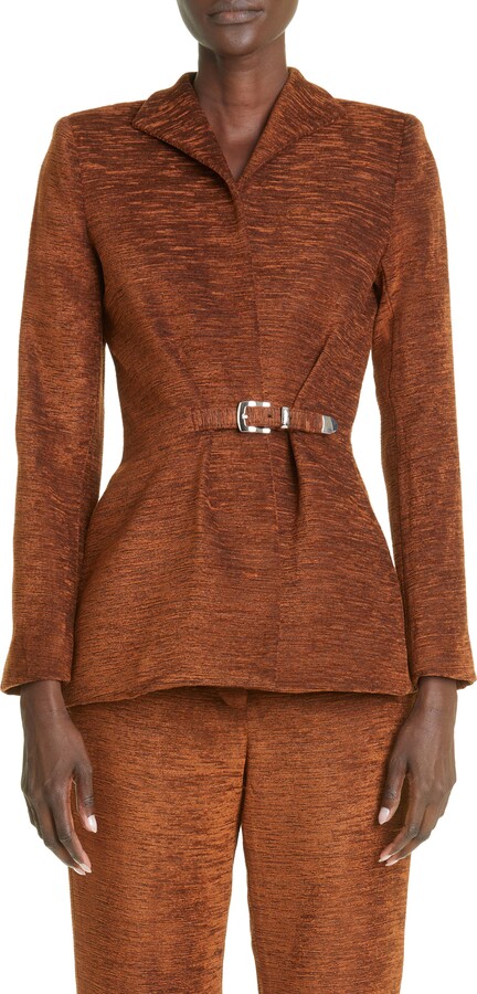 Brandon Maxwell Belted Chenille Jacket - ShopStyle