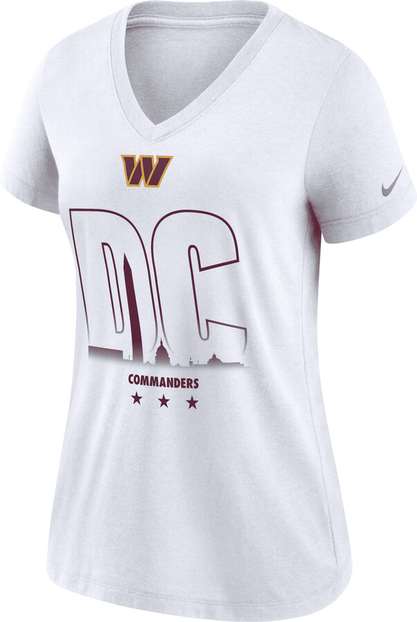 Nike Women's Team (NFL Washington Commanders) Mid V-Neck T-Shirt in ...