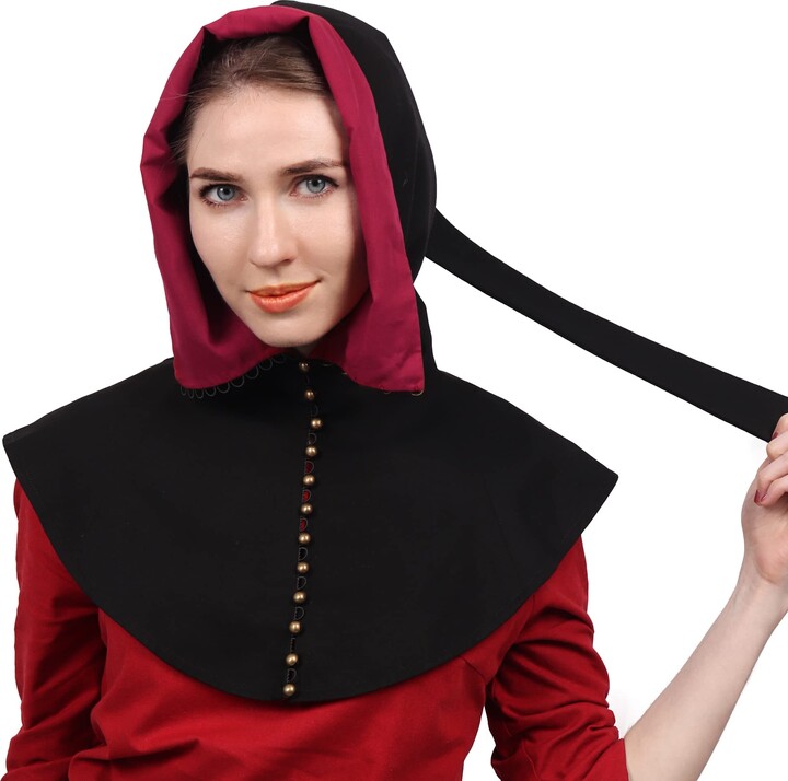 KUOIN Women's Medieval Linen Cowl Hood - ShopStyle Jackets