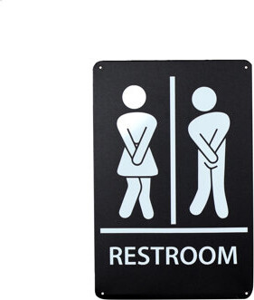 Trinx Stick Figure Funny Bathroom Sign Mens Ladies Commercial Bar ...