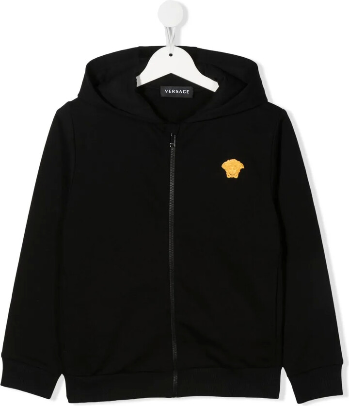 Versace Children Medusa embroidered zip-up hoodie - ShopStyle Boys ...