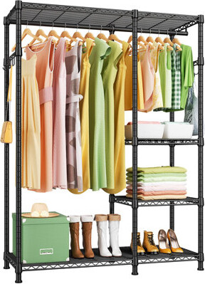 Rebrilliant Heavy Duty Clothes Rack(With Hanger Rod ) Freestanding ...