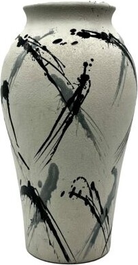 1980s Textured Splatter Paint Vase - Pilar Collection - Black - ShopStyle