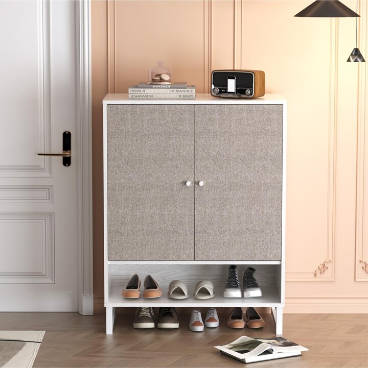 Simplie Fun Sturdy Particle Board Shoe Rack with Versatile Storage and ...