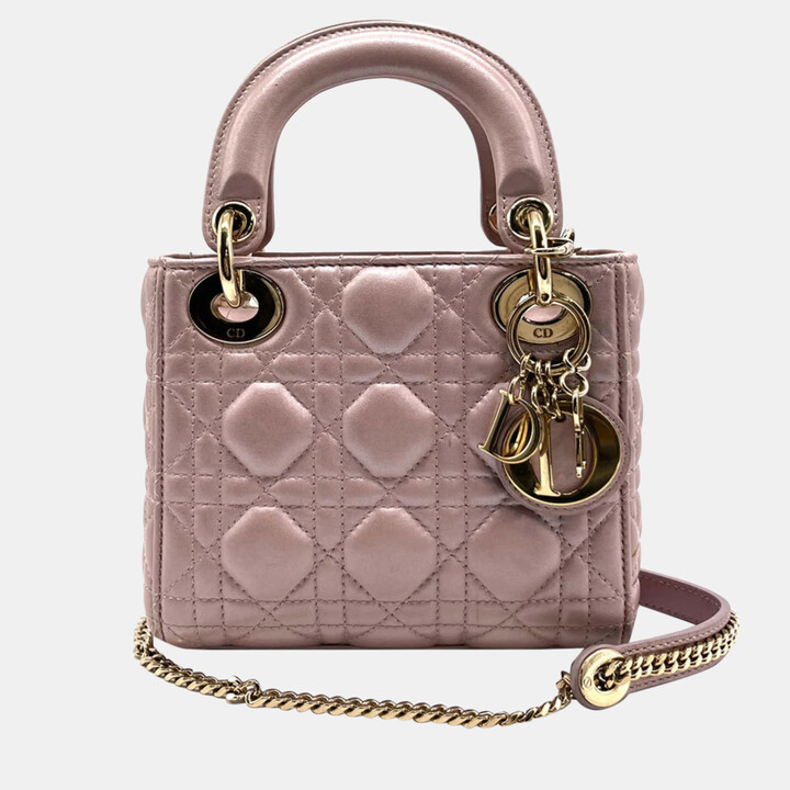 Christian Dior Pink Leather Mini Lady Satchels - ShopStyle