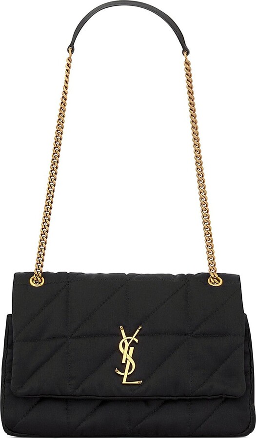 Saint Laurent Jamie Medium Chain Bag "Carré Rive Gauche" In Satin And Leather - ShopStyle