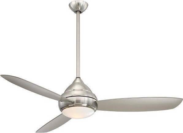 Minka Aire 58 Modern Outdoor Ceiling Fan with LED Light Brushed Nickel ...