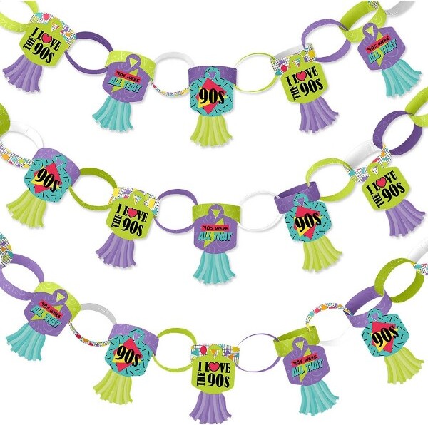 Big Dot of Happiness 90's Throwback - 90 Chain Links and 30 Paper ...