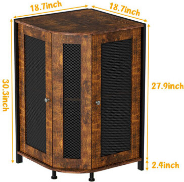 17 Stories Corner Lockers, Open Shelves, 3 Level Industrial Bar ...