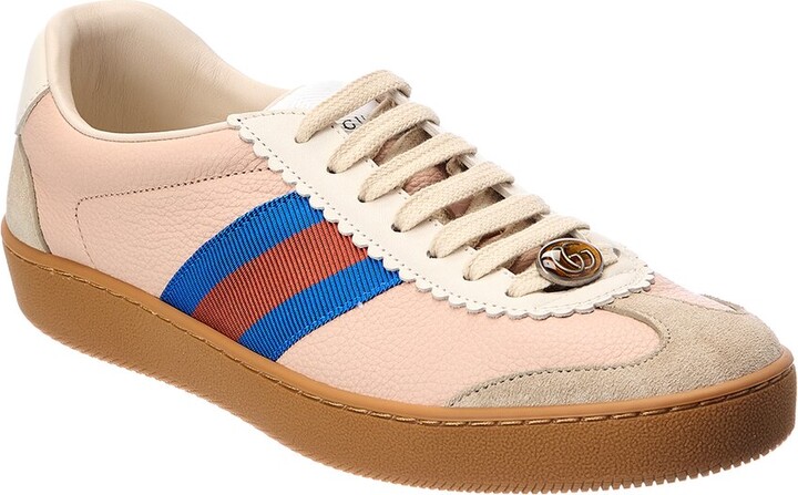 Gucci Web Leather & Suede Sneaker - ShopStyle Trainers & Athletic Shoes