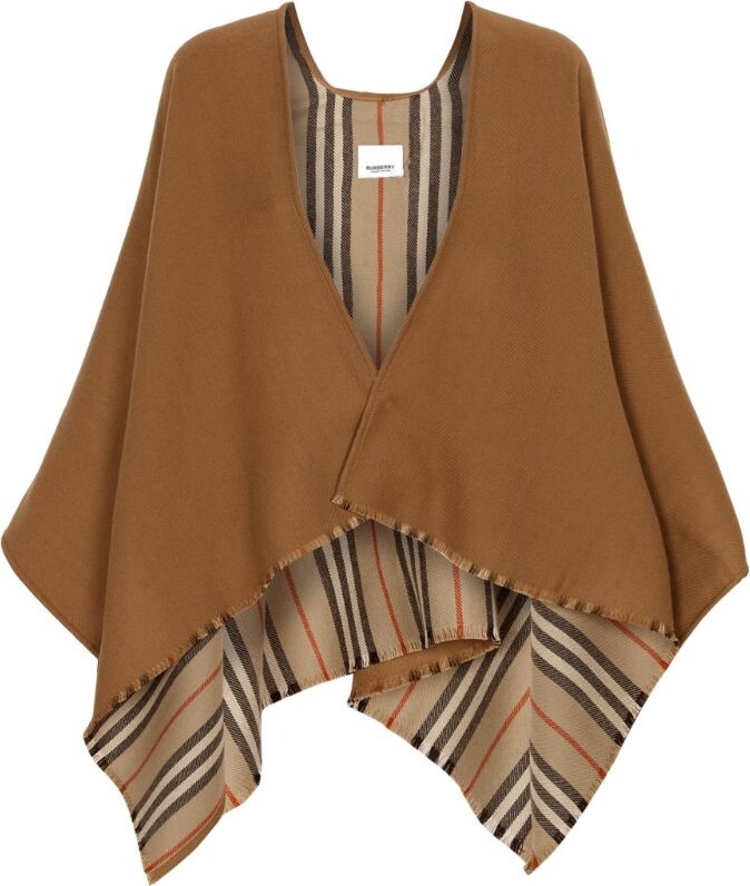 Burberry Wool Icon Stripe Cape - ShopStyle
