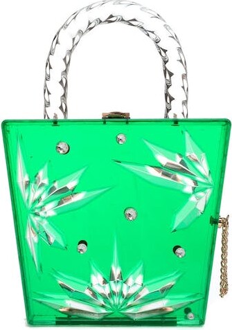 Milanblocks Top Handle Emerald Green Cut to Clear Lucite Acrylic ...