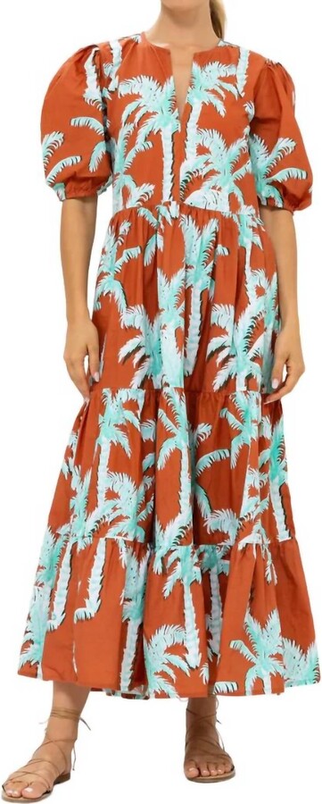 Oliphant Puff Sleeve Maxi Dress In Cartagena Brown - ShopStyle