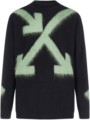 Off-White intarsia Arrow jumper - ShopStyle Crewneck Sweaters