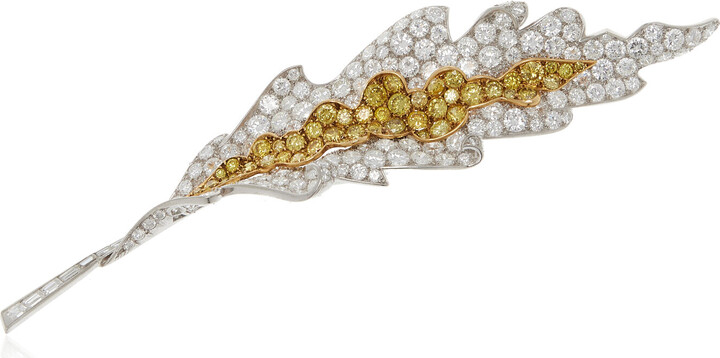 Simon Teakle Diamond Leaf Spray Brooch, By Sterlé - ShopStyle Fine Jewellery