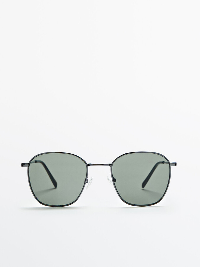 Massimo Dutti Double Bridge Metal Frame Sunglasses - ShopStyle