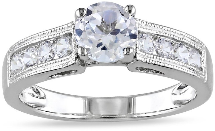 Miadora Sterling Silver Created White Sapphire Engagement Ring - ShopStyle