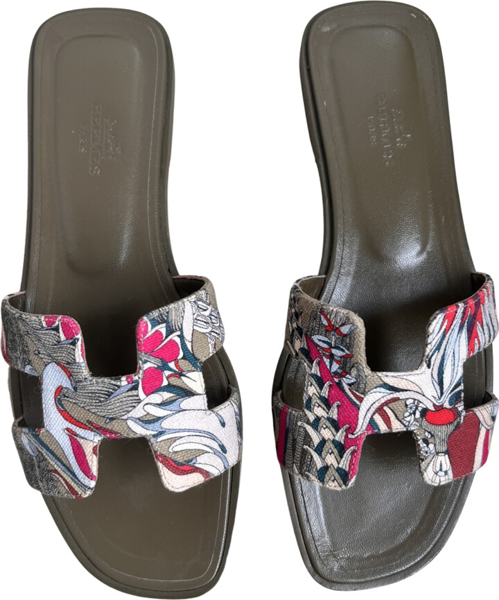 Hermes Oran cloth sandals - ShopStyle