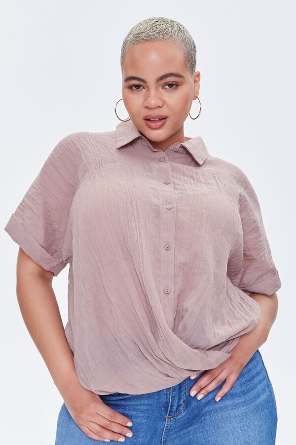 Forever 21 Plus Size Crossover Shirt - ShopStyle