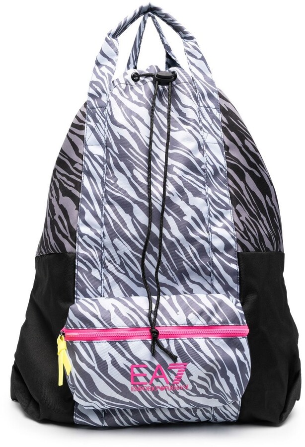 EA7 Emporio Armani Zebra Print Logo Backpack - ShopStyle
