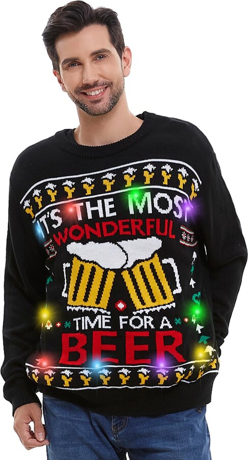 HSCTEK Light Up Men Christmas Sweater - ShopStyle Crewneck Knitwear