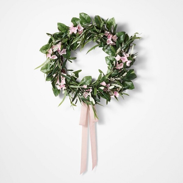 Threshold designed w/Studio McGee Floral Wreath with Ribbon Purple ...