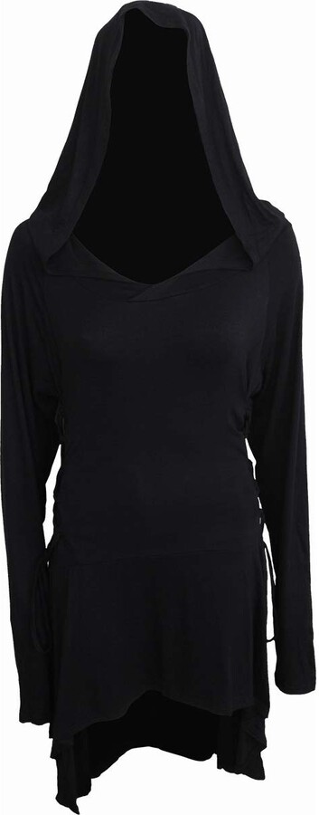 Spiral - Gothic Elegance - Black Widow Gothic Hooded Dress - S - ShopStyle